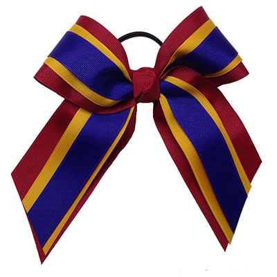 Large Custom Three Layer Short Tail Bow with Solid Grosgrain Ribbon