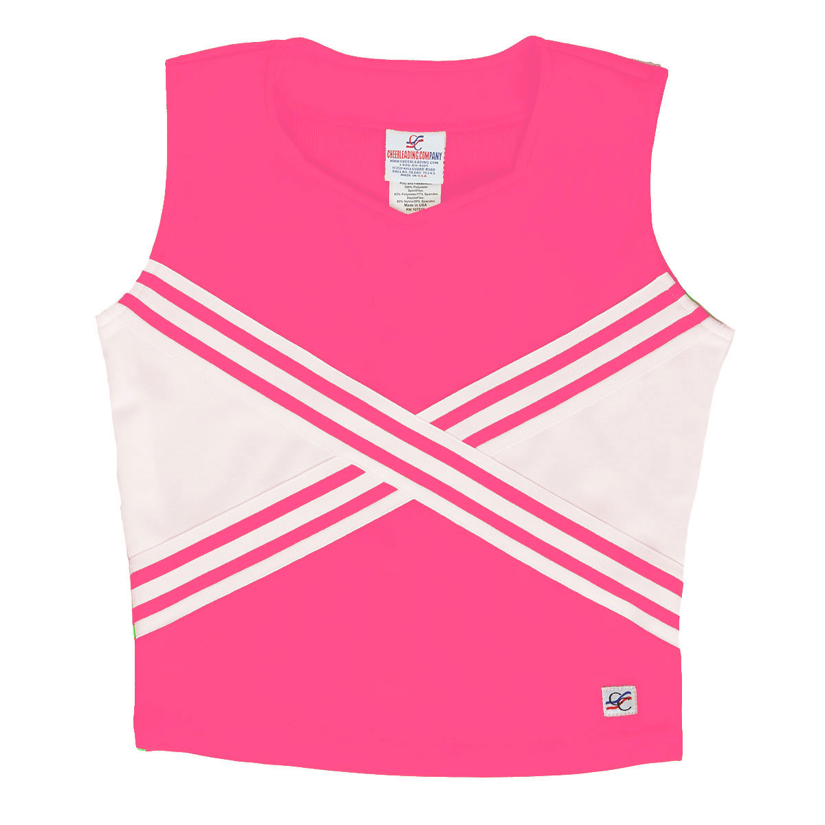 Stock Sweetheart Neck Cheer Uniform Shell with Criss Cross Design