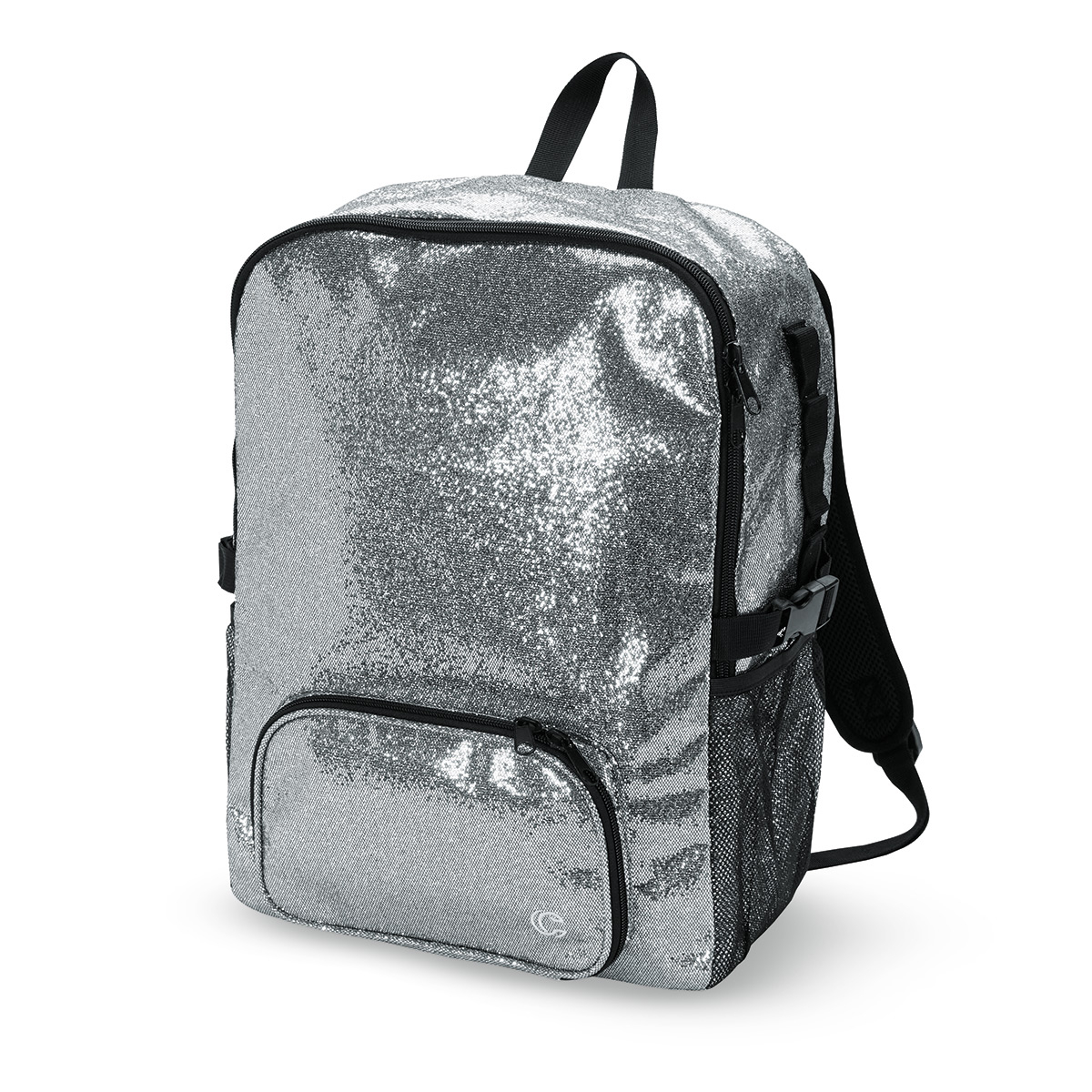 white glitter nfinity backpack